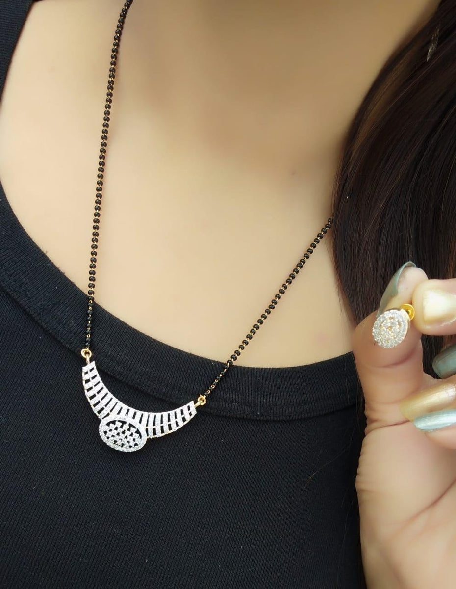 Buy Comely White American Diamond Artificial Mangalsutra Latest Design ...